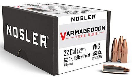 Nosler 36522 Varmageddon 22 Cal .224 62 Gr Flat Base Hollow Point/ 250 ...