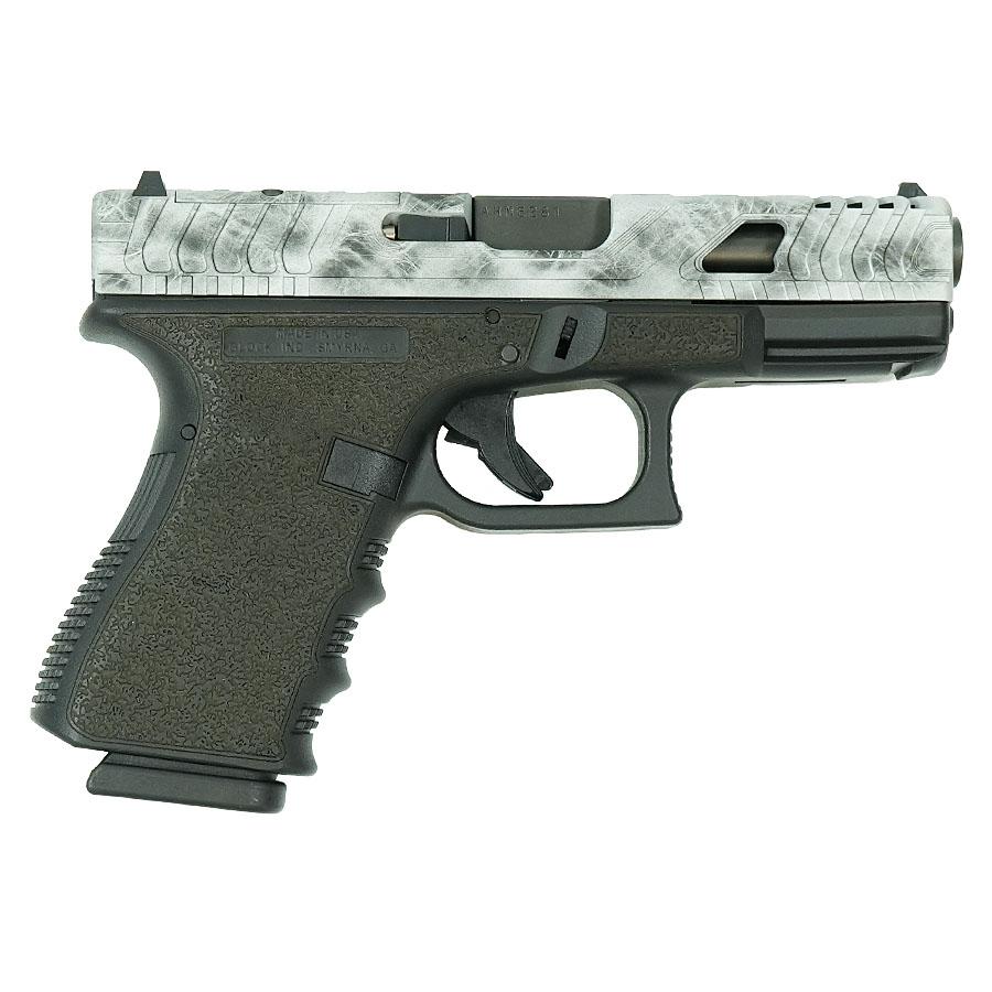 Glock 19 Gen 3 Custom "Static Stipple Frame/Sliver Marbled Slide ...
